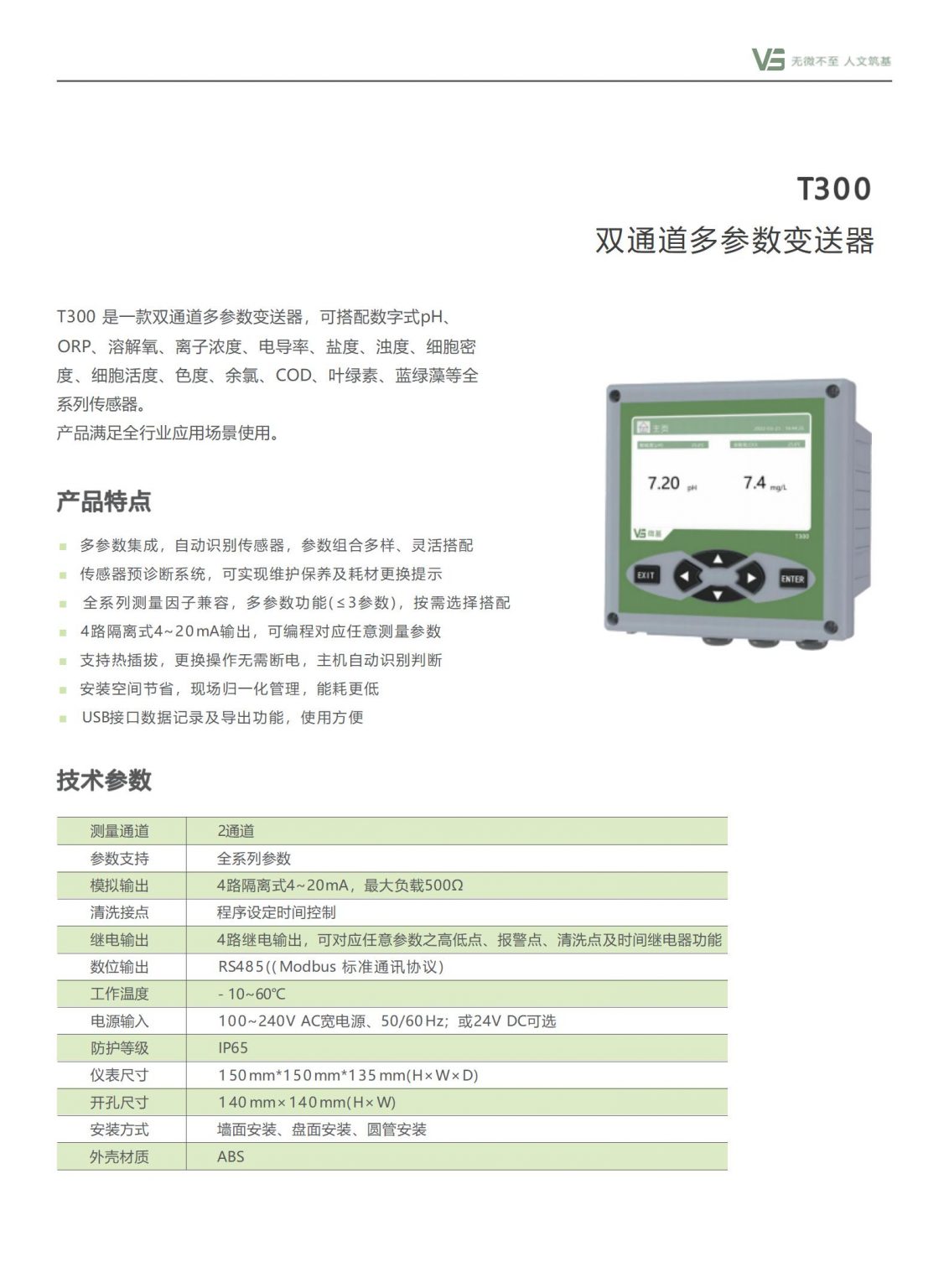 T300 双通道多参数变送器 上海岛通应用科技有限公司